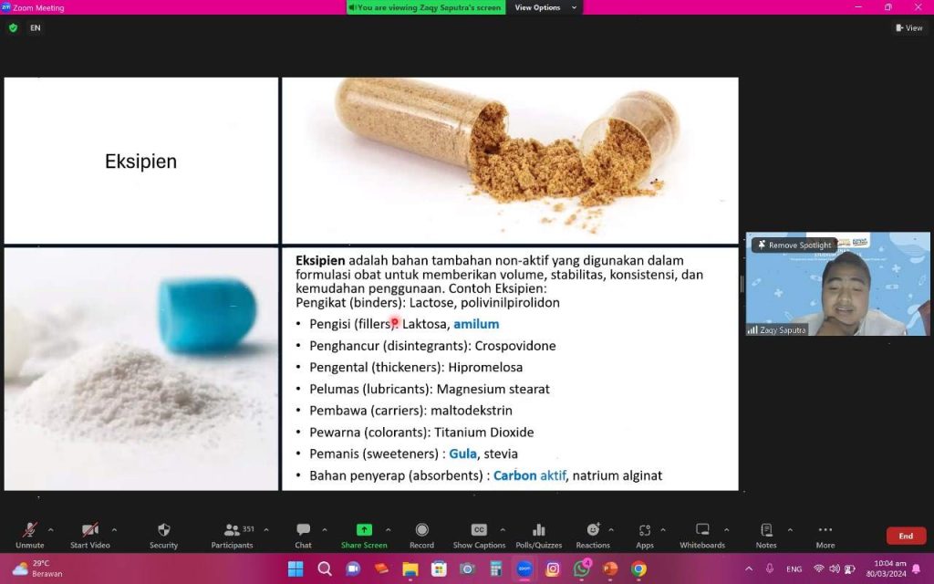 Studium Generale Program Studi Farmasi, Pengalaman Kerja di Industri Farmasi: dari Bahan Baku ...